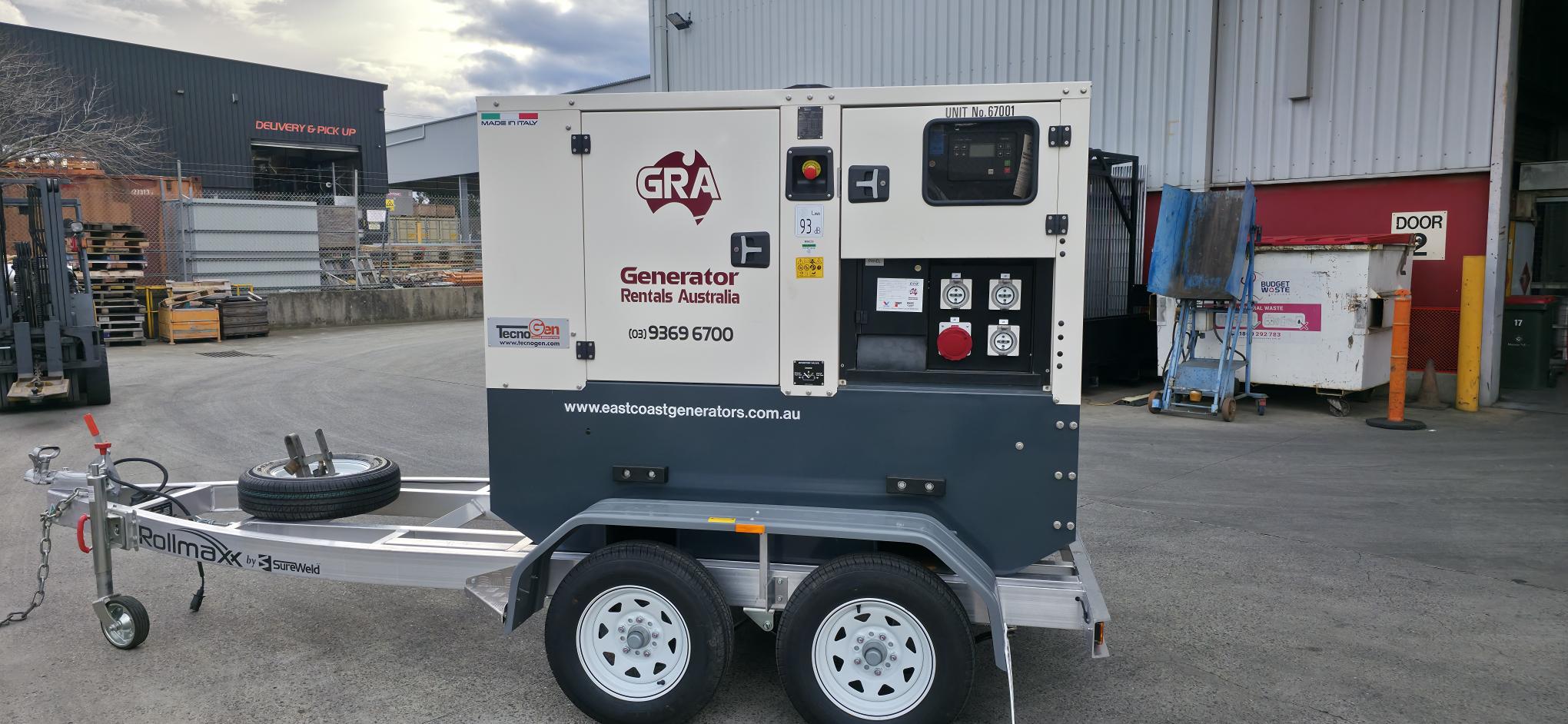 40kVA Generator - Trailer Mounted – East Coast Generators